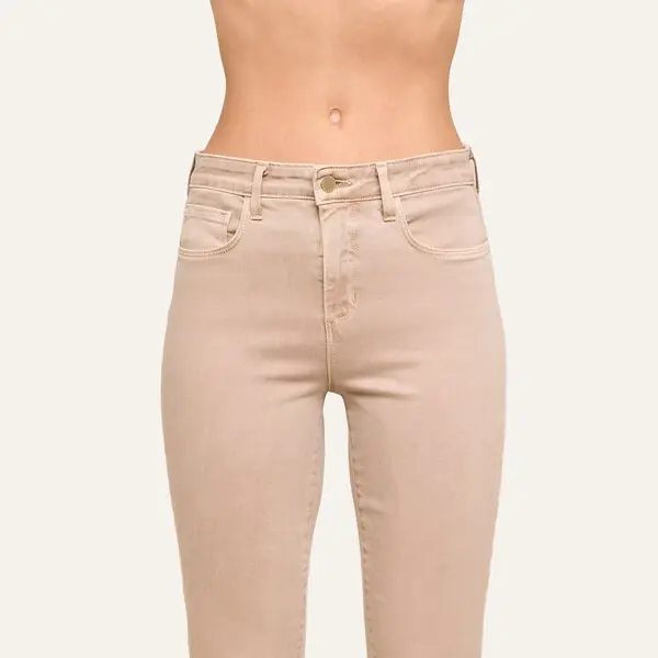 L'AGENCE Kendra Cropped Flare Jean - Biscuit