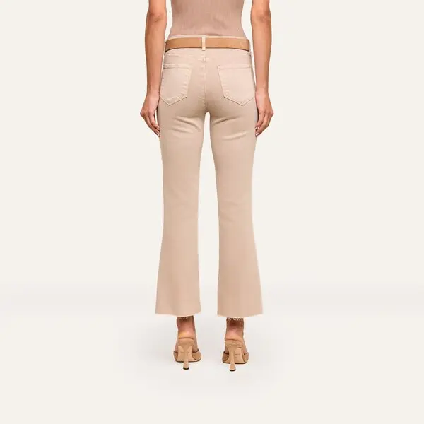 L'AGENCE Kendra Cropped Flare Jean - Biscuit