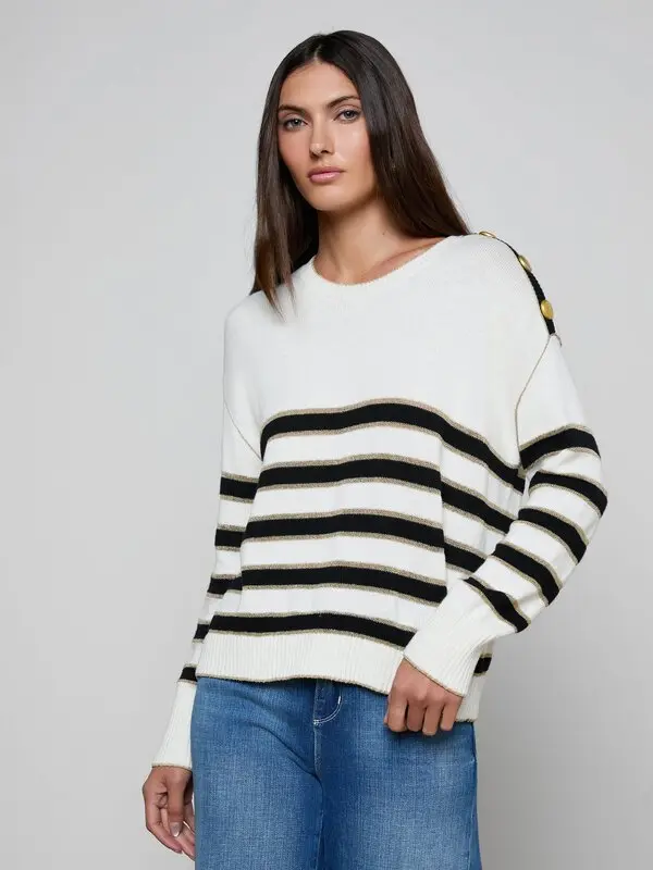 L'Agence Bishop Striped Sweater