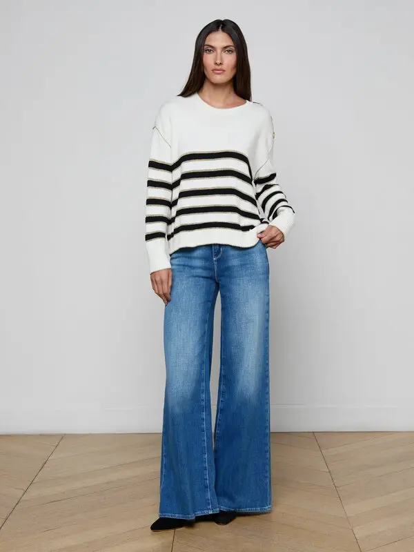 L'Agence Bishop Striped Sweater