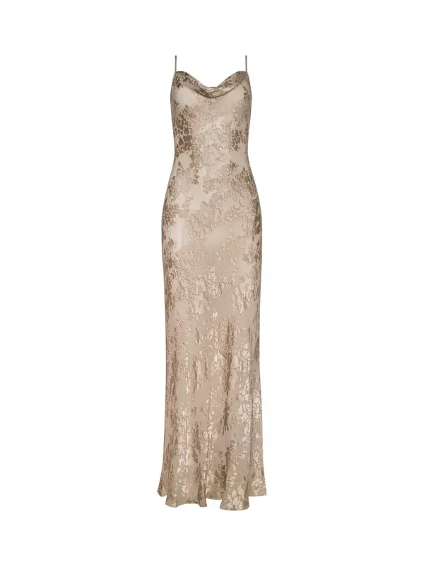 L'Agence Christine Burnout Satin Gown
