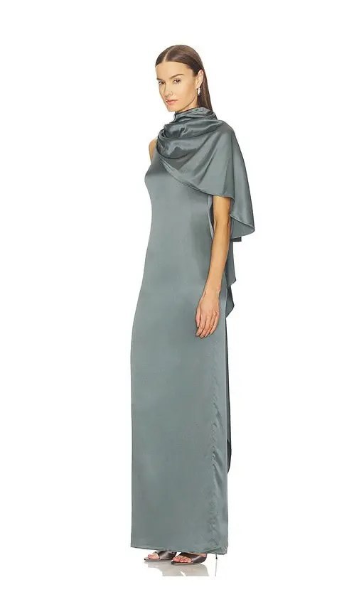 SRG Jude Asymmetrical Cape Dress - Slate