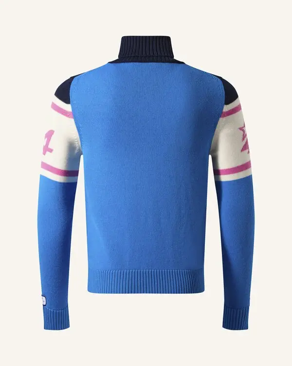 Perfect Moment Schild Merino Wool Turtleneck Sweater - Surf-blue
