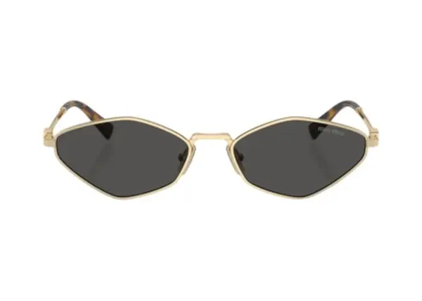 Miu Miu Logo Octagon Sunglasses - Pale Gold (0mu 56zs Zvn5s0)