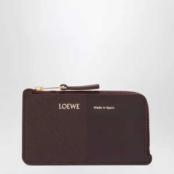 Loewe Card Holder With Coin Pocket In Dark - Burgundy