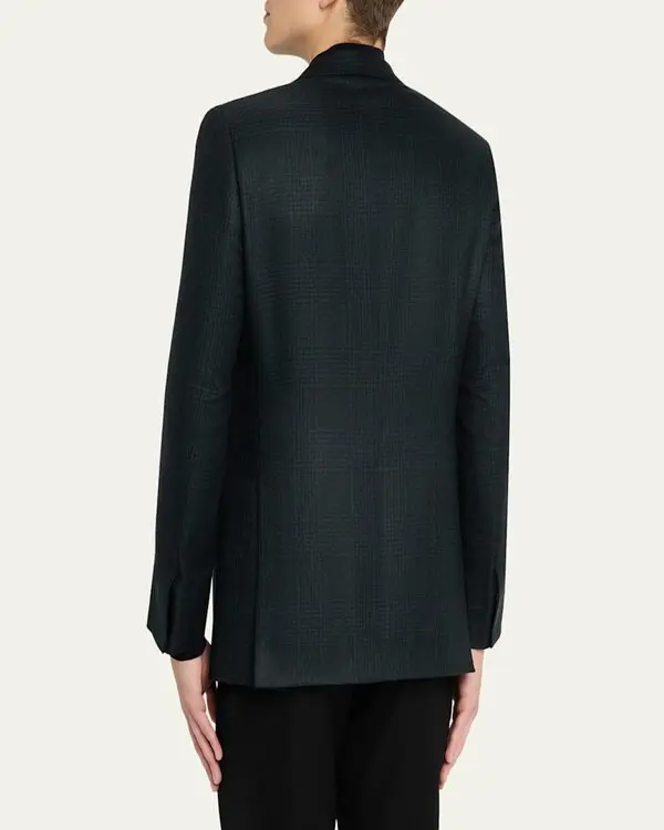 Brioni Cashmere Tonal Plaid Sport Coat