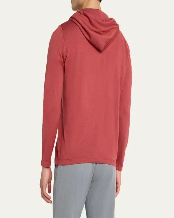 Kiton Cashmere And Silk Half-placket Hoodie