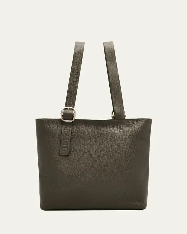 Loewe Loop Zipped Leather Tote - Dark Khaki