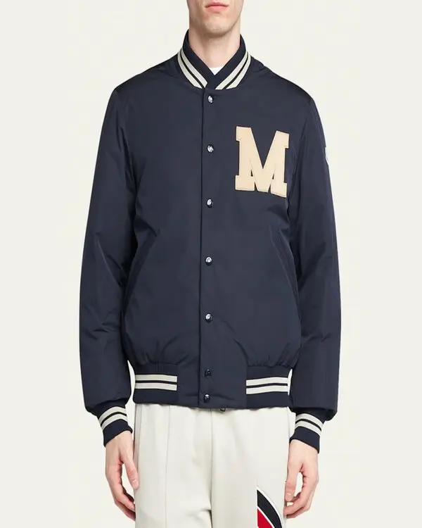 Moncler Lateltin Padded Varsity Bomber Jacket