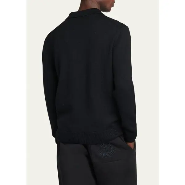 Moncler Long-sleeve Zip Polo Sweater