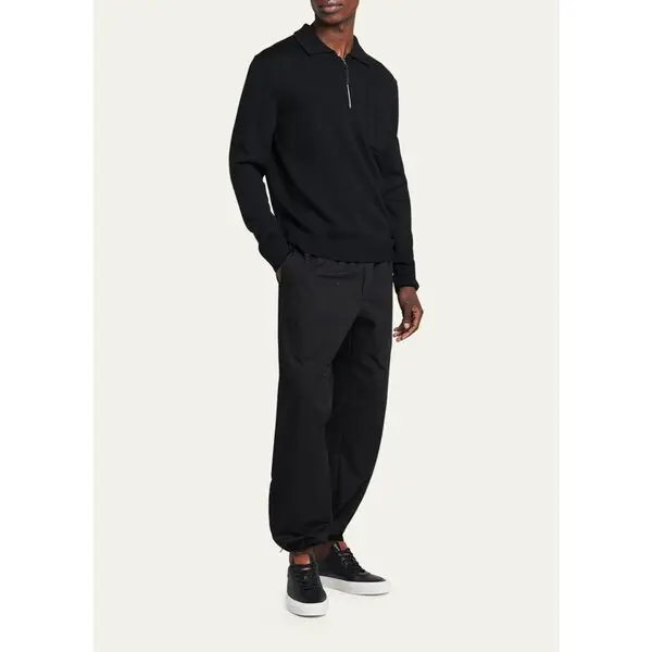 Moncler Long-sleeve Zip Polo Sweater