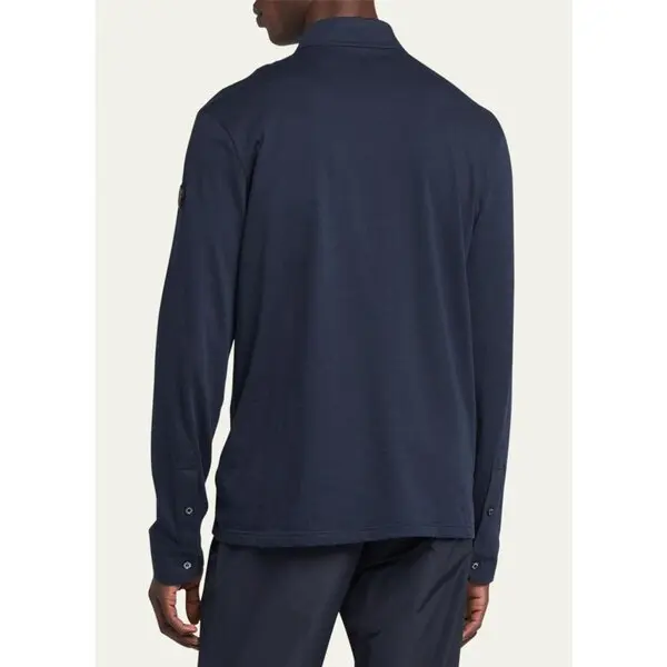 Moncler Cashmere Long-sleeve Polo Shirt