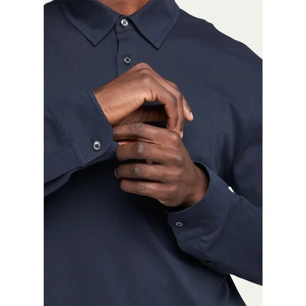 Moncler Cashmere Long-sleeve Polo Shirt
