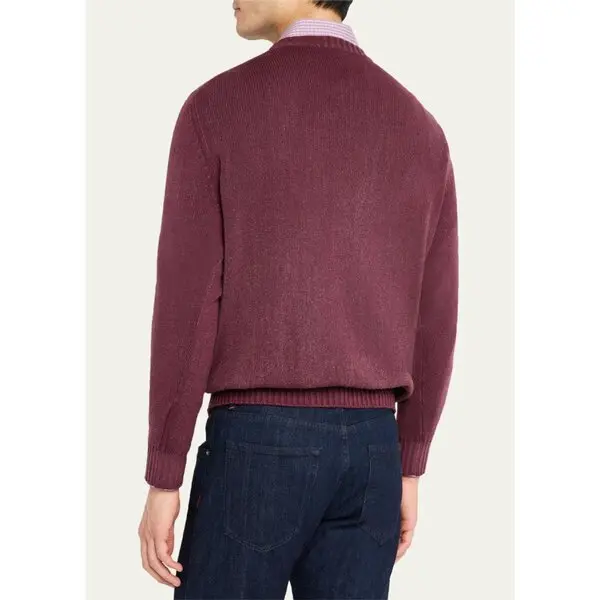 Kiton Cashmere Diamond Cable Crewneck Sweater