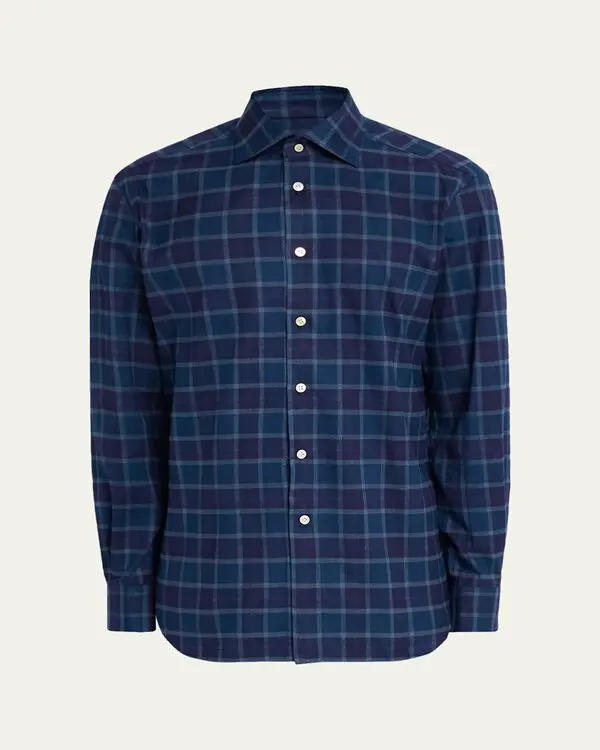 Kiton Plaid Button-front Shirt