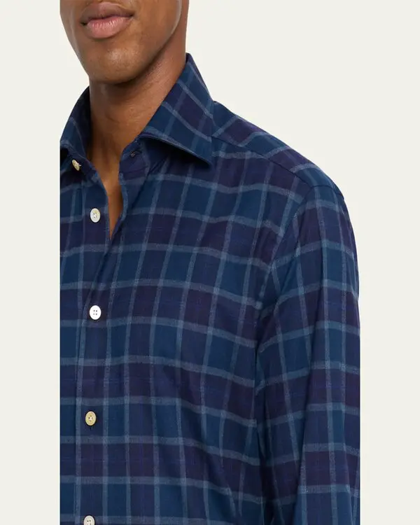 Kiton Plaid Button-front Shirt