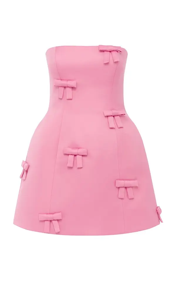 LEO LIN Roselle Bow-embellished Mini Dress - Pink