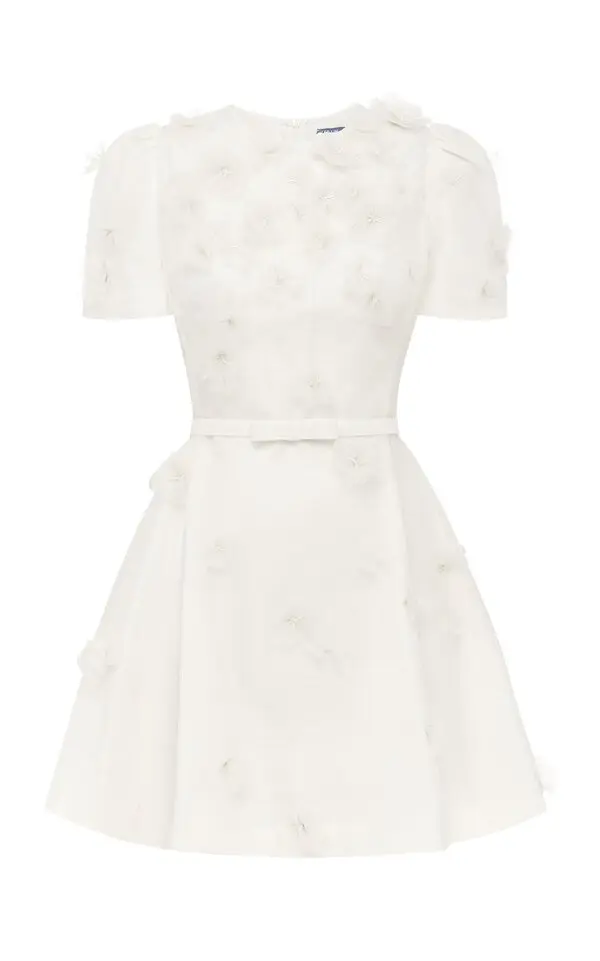 LEO LIN Elyse Petal-embellished Mini Dress - White