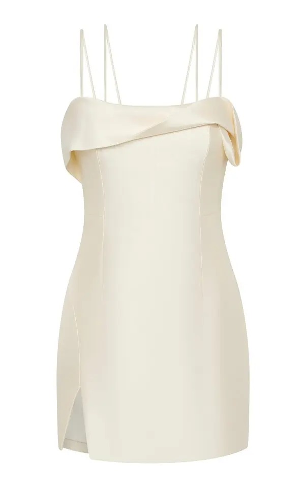 Rachel Gilbert Bronte Wool-silk Satin Mini Dress - Ivory