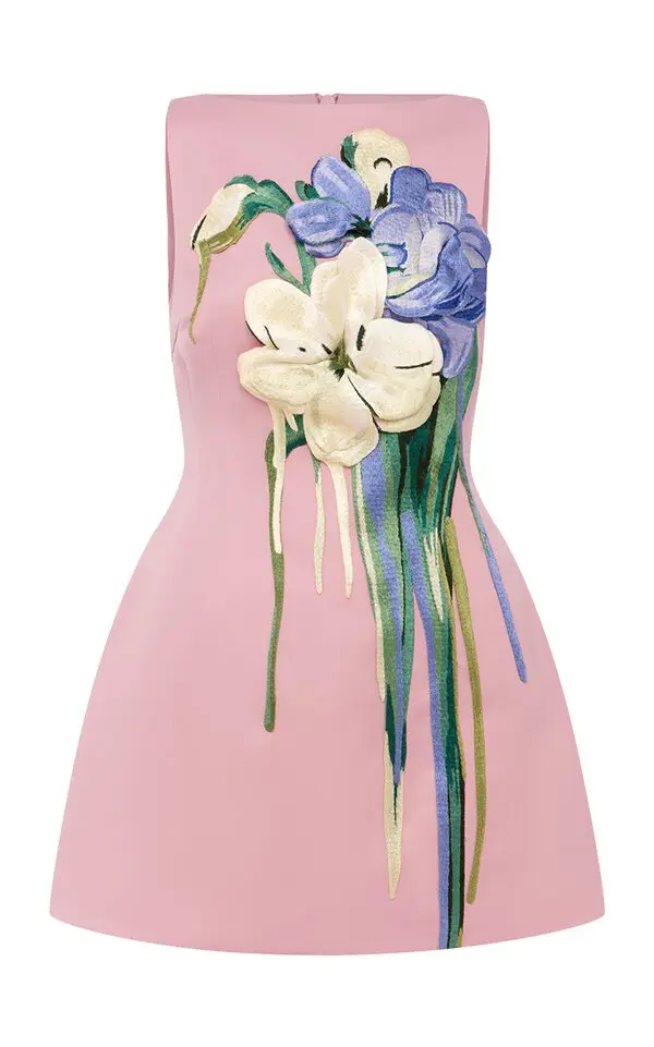 LEO LIN Ali Embroidered Mini Dress - Light Pink