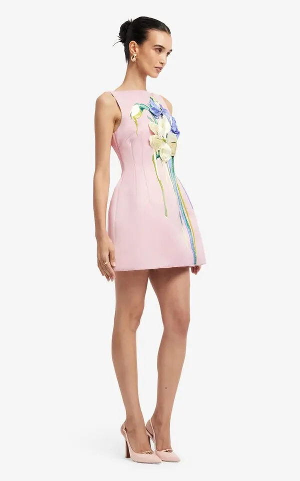 LEO LIN Ali Embroidered Mini Dress - Light Pink