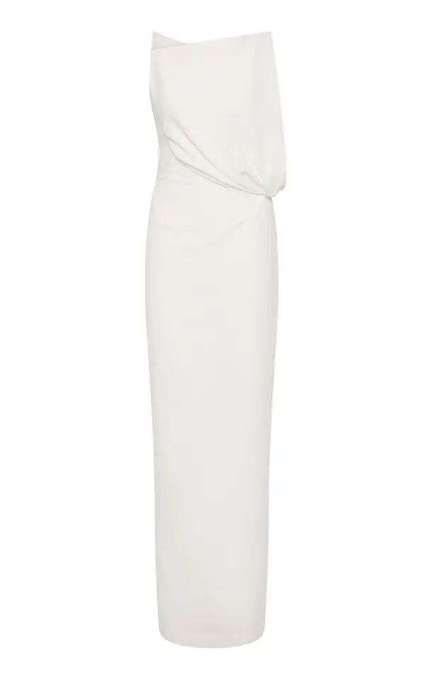Rachel Gilbert Claudia Draped Column Gown - Ivory