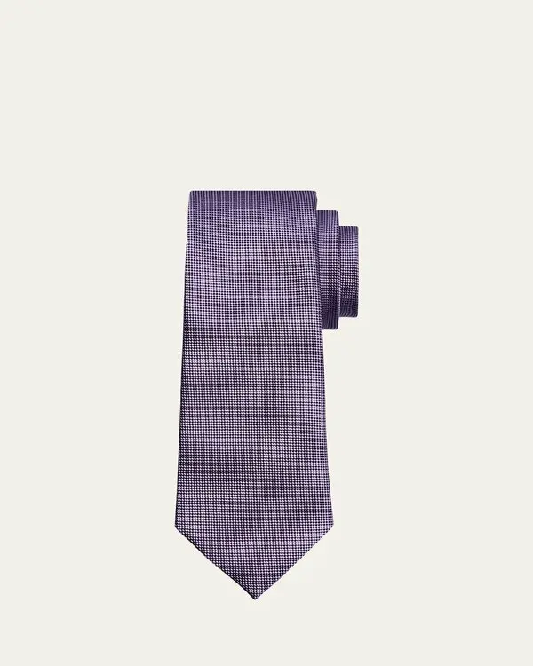 Zegna Tonal Pindot Silk Tie - Md Prp Sld