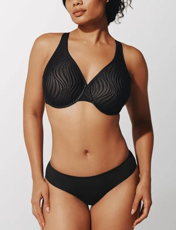 THIRDLOVE 24/7® Classic Smooth Lace Minimizer Bra - Black