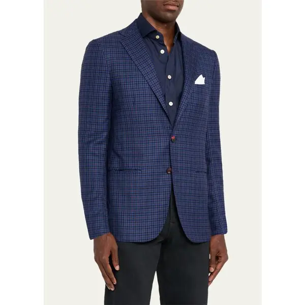 Kiton Cashmere Multi-check Sport Coat