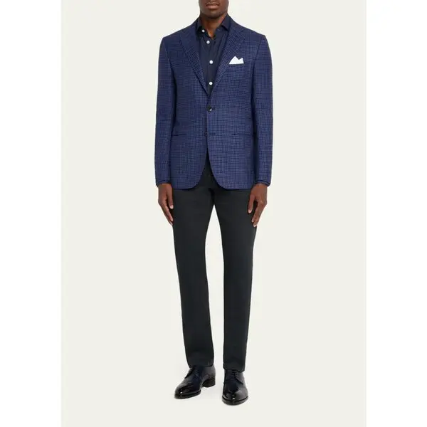 Kiton Cashmere Multi-check Sport Coat
