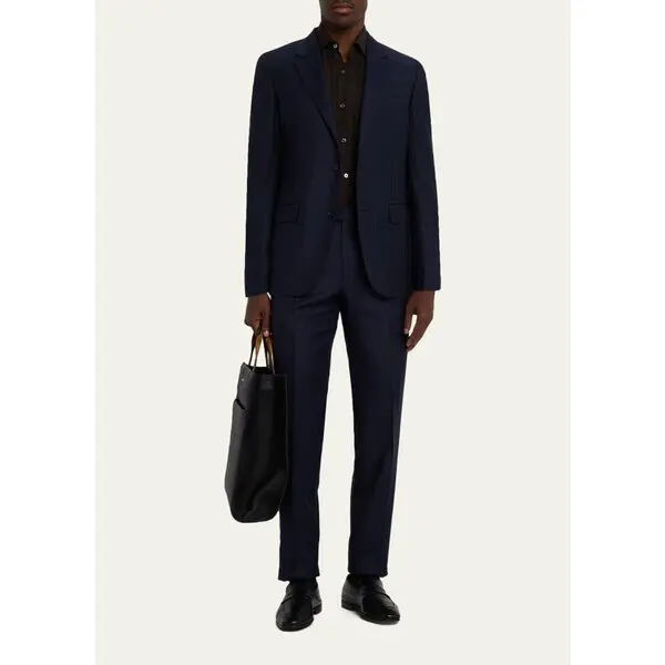 Zegna Trofeo Wool Tonal Stripe Two-piece Suit - Navy