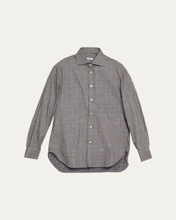 Kiton Cotton Houndstooth Classic-fit Sport Shirt
