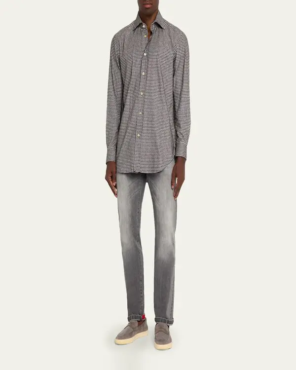 Kiton Cotton Houndstooth Classic-fit Sport Shirt