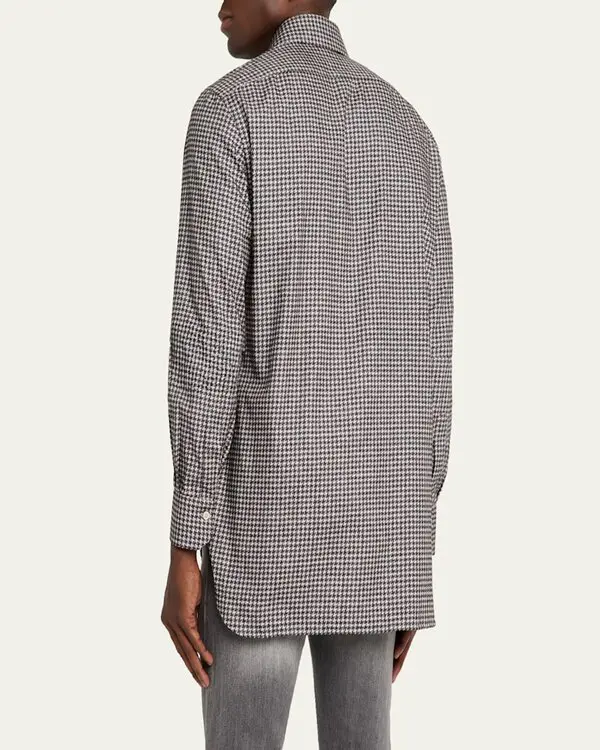 Kiton Cotton Houndstooth Classic-fit Sport Shirt