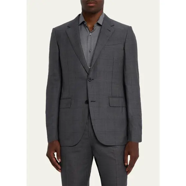 Zegna Tonal Plaid 15milmil15 Wool Suit - Gray