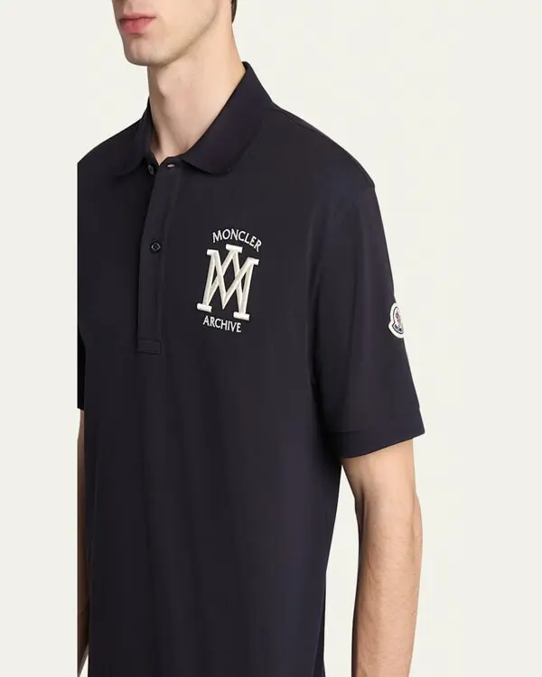 Moncler Cotton Archive Logo Polo Shirt