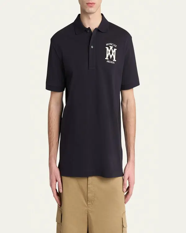 Moncler Cotton Archive Logo Polo Shirt