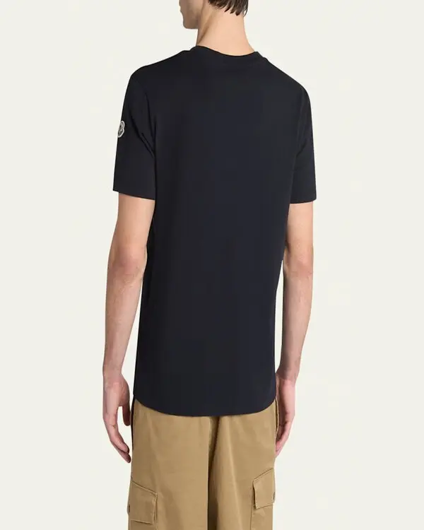 Moncler Monogram Applique Crewneck T-shirt - Navy