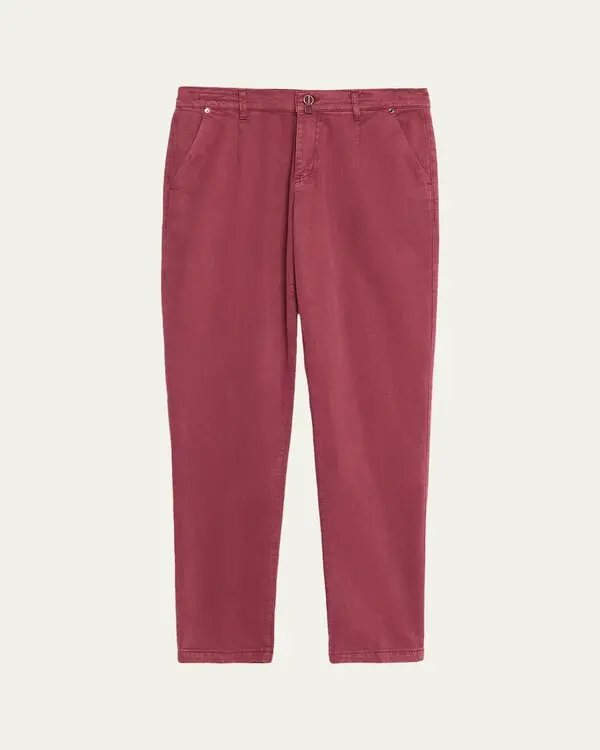 Kiton Straight Fit Flat-front Trousers - Red