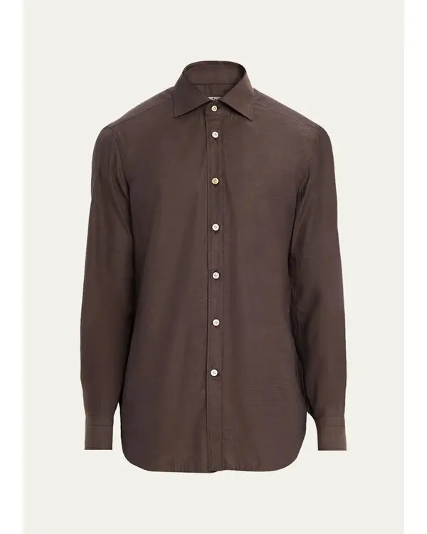 Kiton Cotton Sport Shirt - Brown