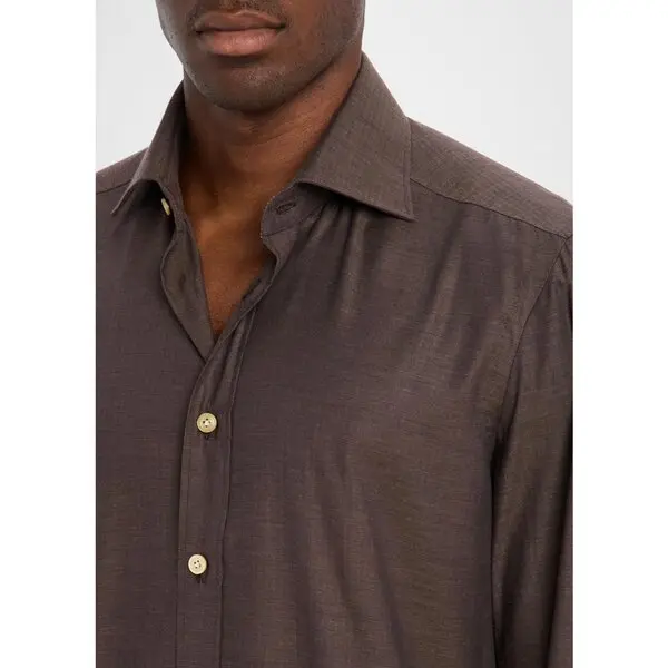 Kiton Cotton Sport Shirt - Brown