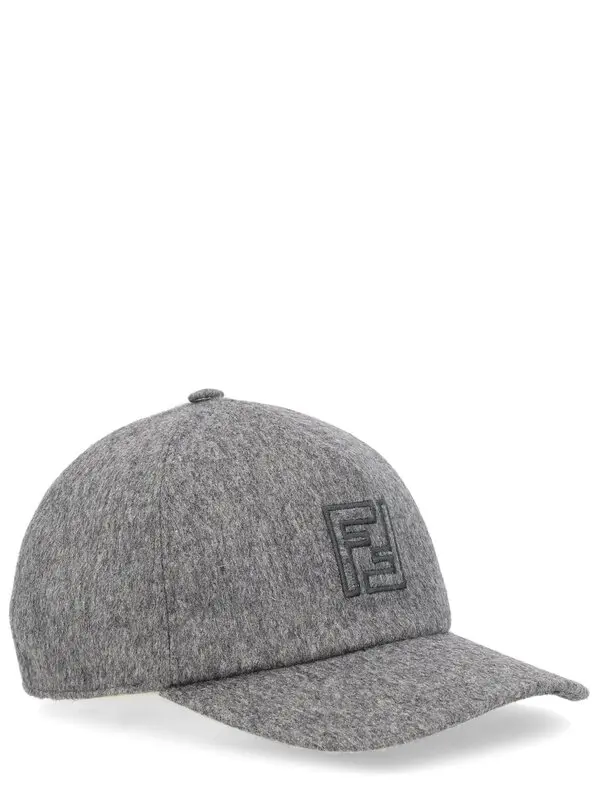 Fendi Wool And Cashmere Baseball Cap - Grey