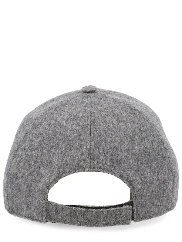 Fendi Wool And Cashmere Baseball Cap - Grey