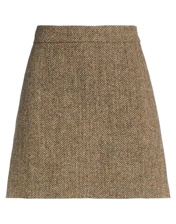 Paul & Joe Mini Flared Virgin Wool Skirt - Brown