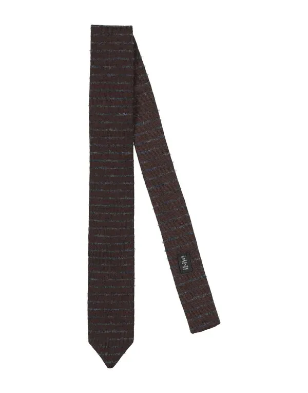 DRUMOHR Striped Wool Necktie - Brown