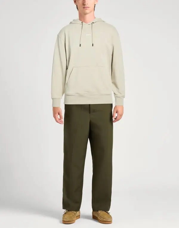 BOSS Cotton Terry Hoodie With Logo - Beige