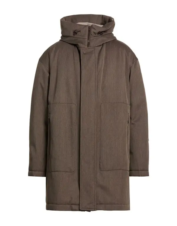 Herno Virgin Wool & Polyurethane Parka - Dark Brown