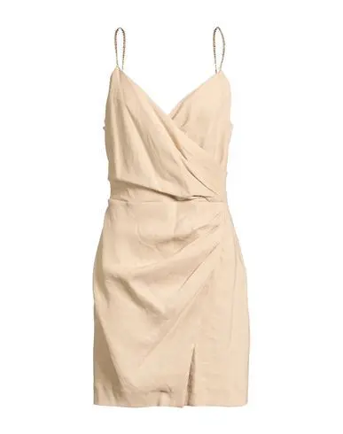 Maje Mini Dress In Linen, Viscose, And Elastane - Beige