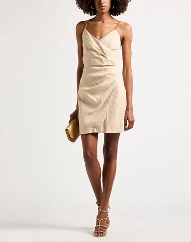 maje beige dress Maje Romee Crochet Lace Mini Dress Beige Cotton-Blend Size 38 NEW   Celebrity Owned