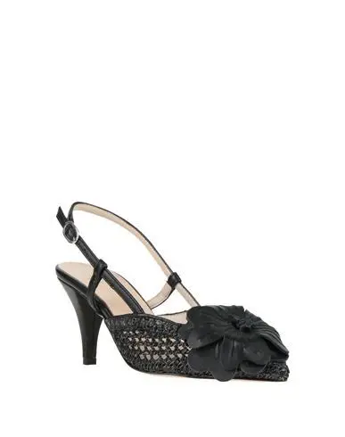 OVYE Leather Slingback Pumps With Floral Appliqu